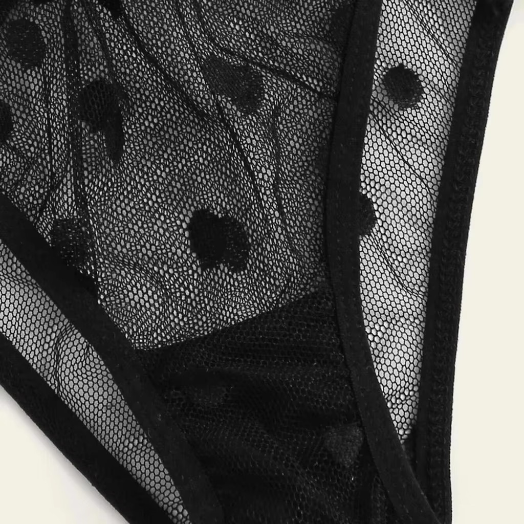 Polka dot bra thong lingerie set
